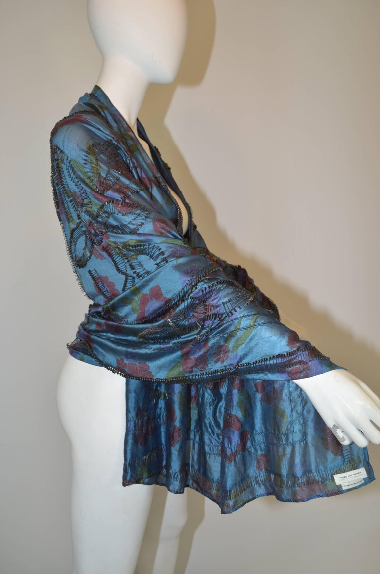 Dries Van Noten Silk Safety Pin Embellished Shawl at 1stDibs