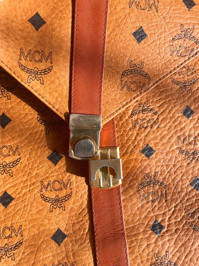 Vintage MCM brown monogram briefcase, business bag, document bag ...