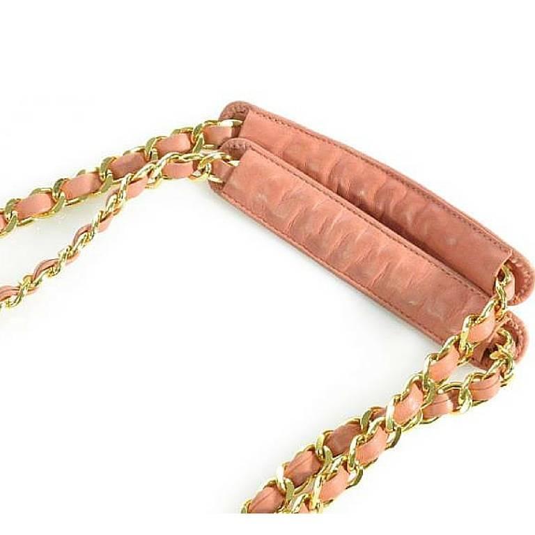 Vintage CHANEL Japanese kimono, obi fabric and pink leather chain tote ...