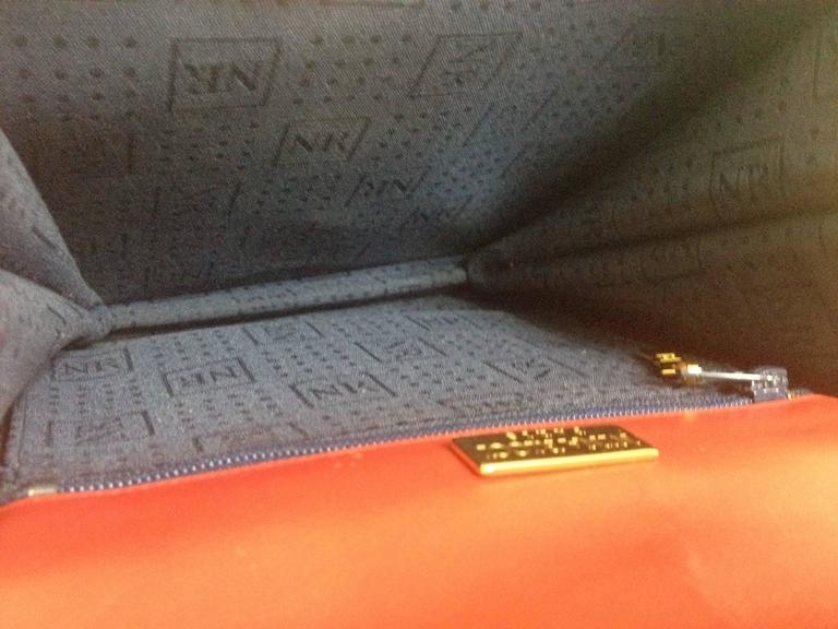 Vintage Nina Ricci red leather hexagon shape clutch shoulder bag with ...