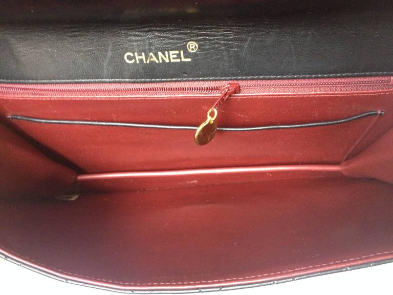 Vintage CHANEL classic black quilted lambskin document clutch purse ...