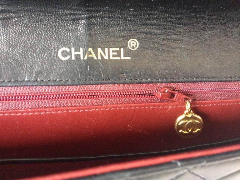 Vintage CHANEL classic black quilted lambskin document clutch purse ...