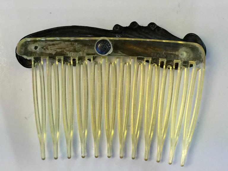 1960s PAIR Mexican Celluloid and Sterling Silver Hair Combs For Sale at ...