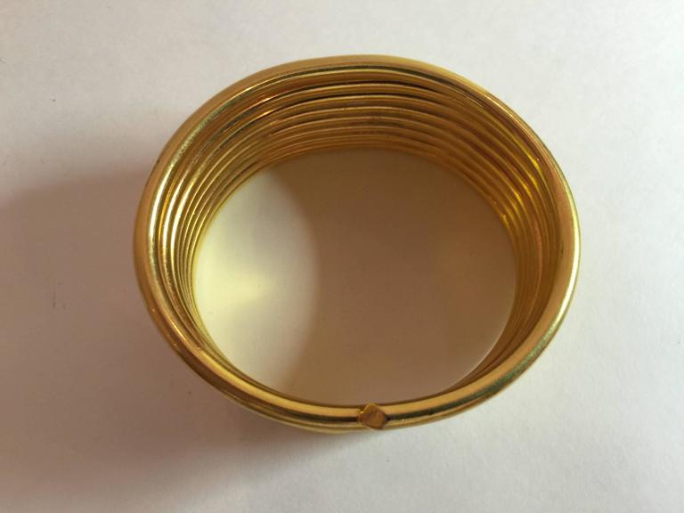 1980s MARTHA STURDY 24K Goldplated Coil Bracelet For Sale at 1stDibs