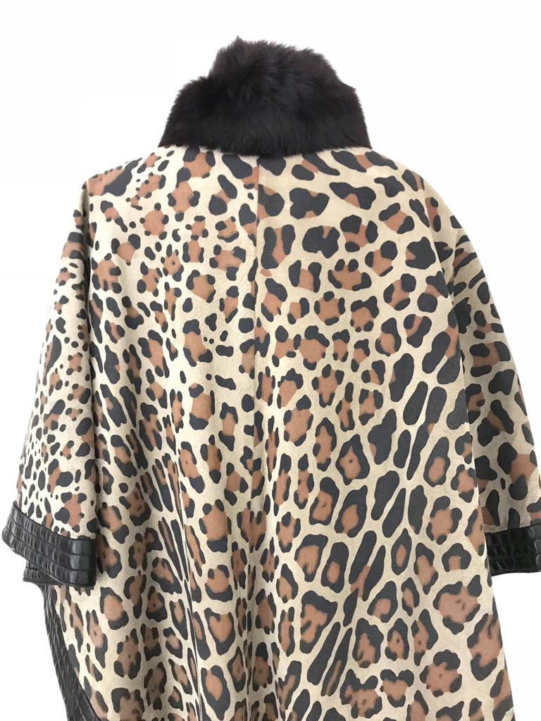 1970s Christian Dior Suede Leopard Print Cape with Fox Fur Collar at 1stDibs | christian dior ...