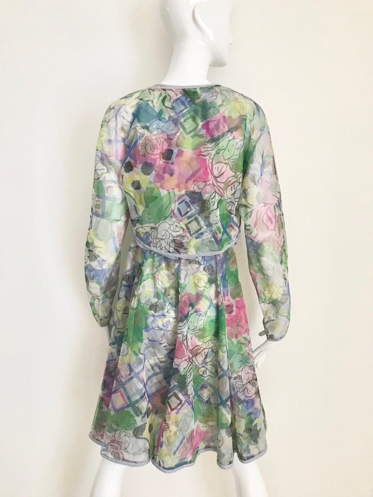 Geoffrey Beene Vintage Multi color Cocktail Dress with Jacket For Sale ...