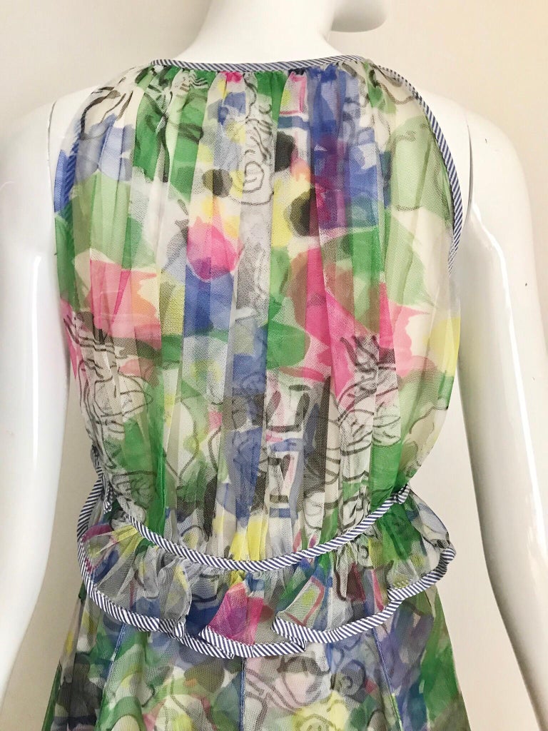 Geoffrey Beene Vintage Multi color Cocktail Dress with Jacket For Sale ...