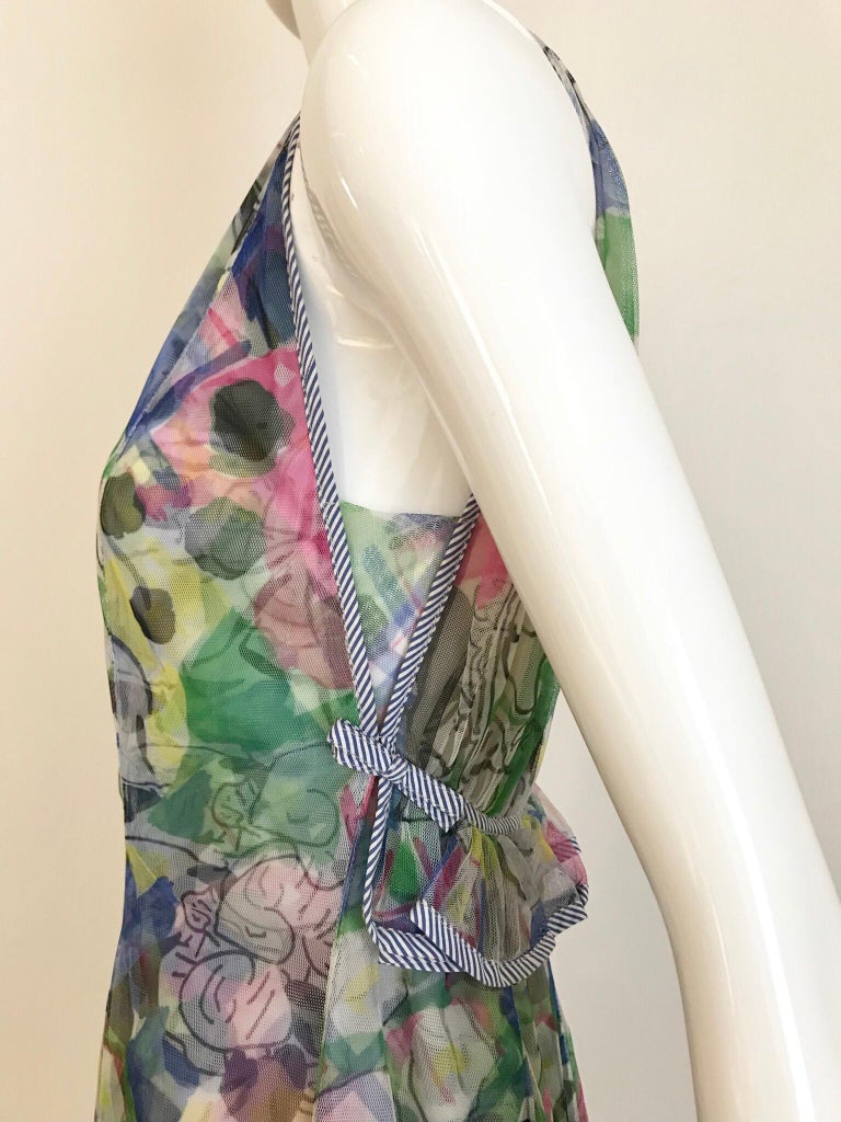 Geoffrey Beene Vintage Multi color Cocktail Dress with Jacket For Sale ...