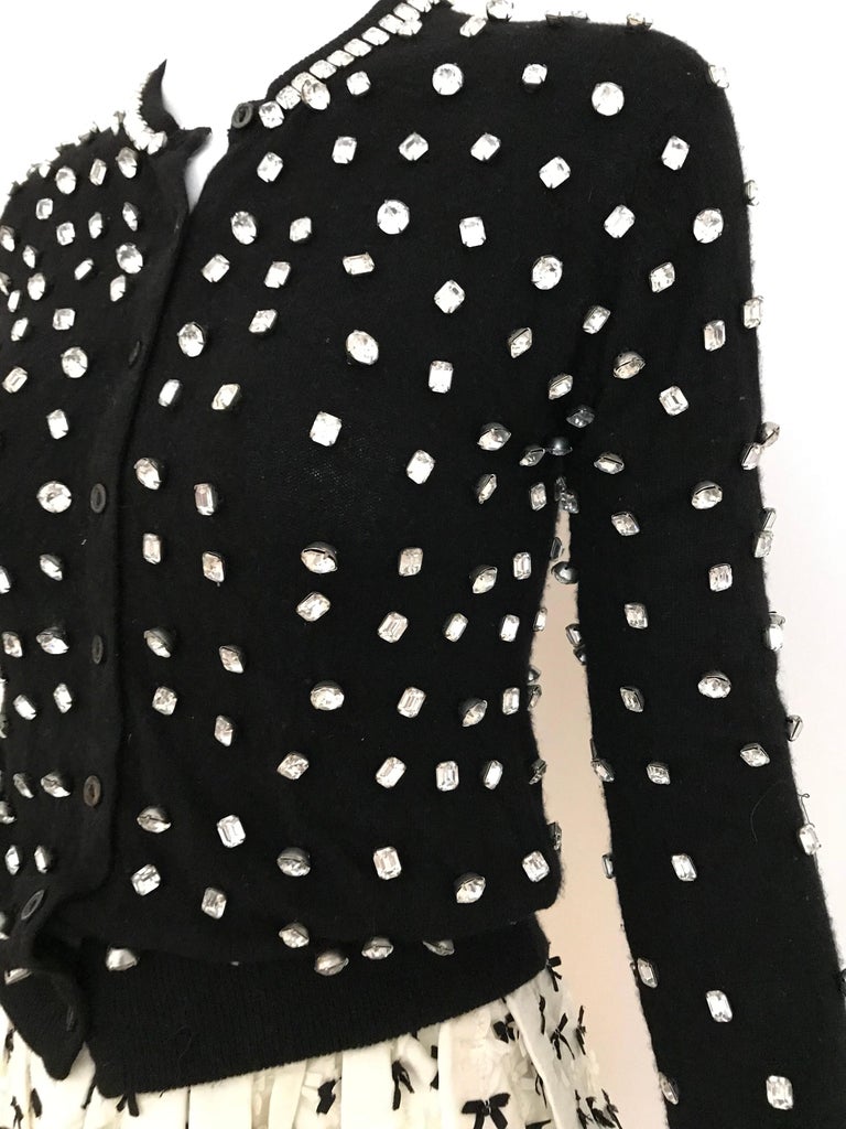 1950s Black Cashmere Cardigan Sweater with Rhinestones at 1stDibs ...