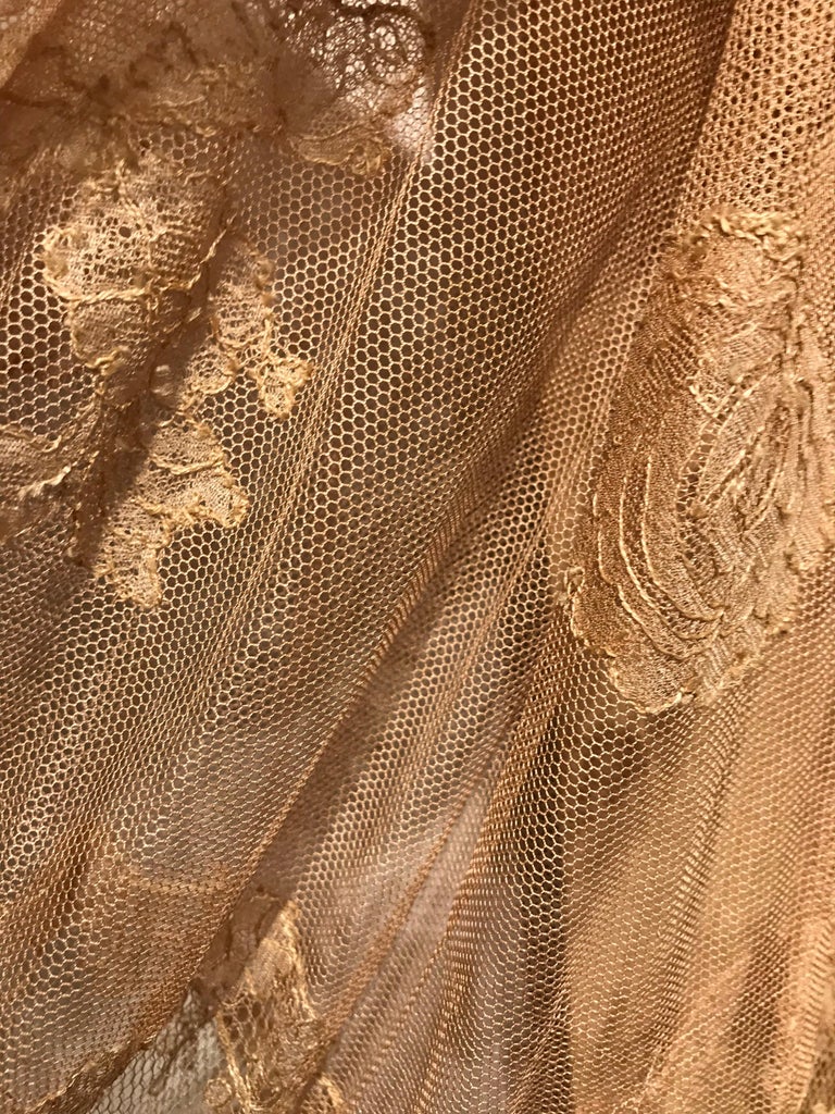 1930s Light Brown Delicate Lace Gown at 1stDibs | mocha lace dress