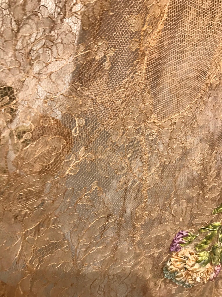 1930s Light Brown Delicate Lace Gown at 1stDibs | mocha lace dress