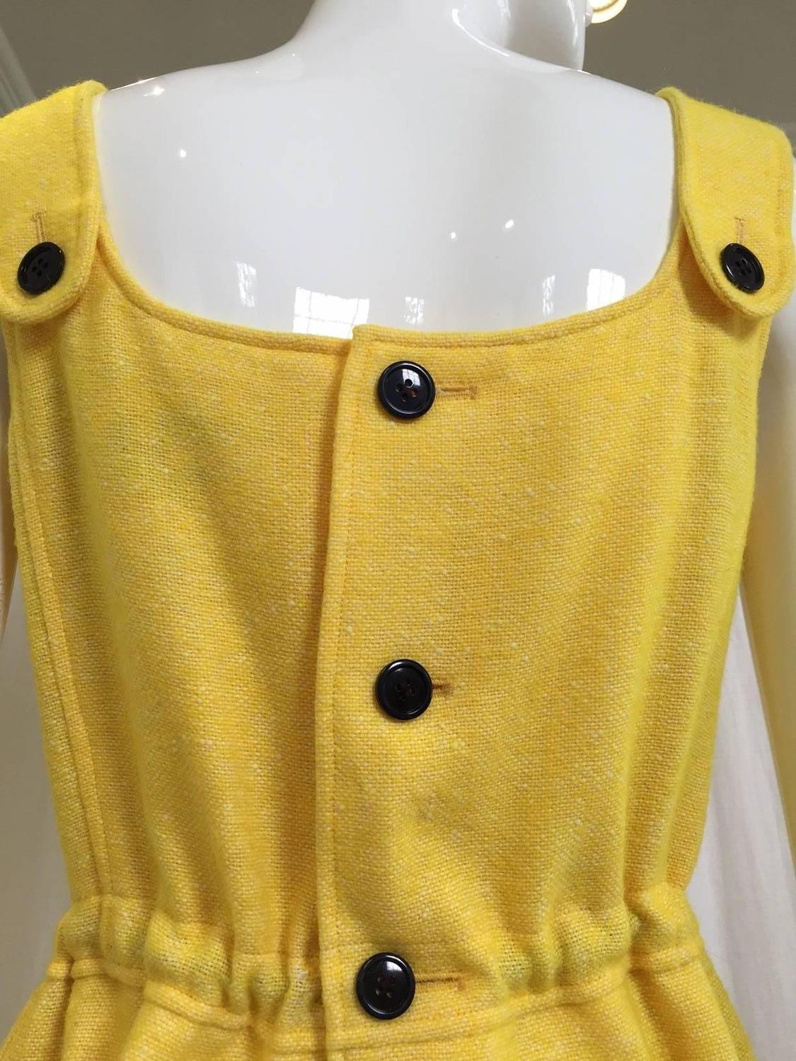 60s Courreges yellow wool dress For Sale at 1stdibs