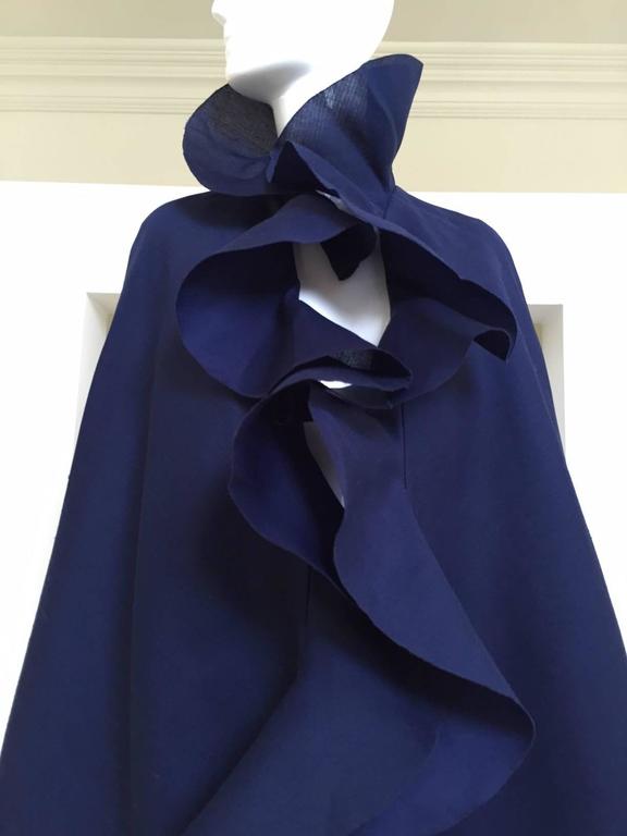 1970s Christian Dior couture navy silk linen cloak at 1stdibs