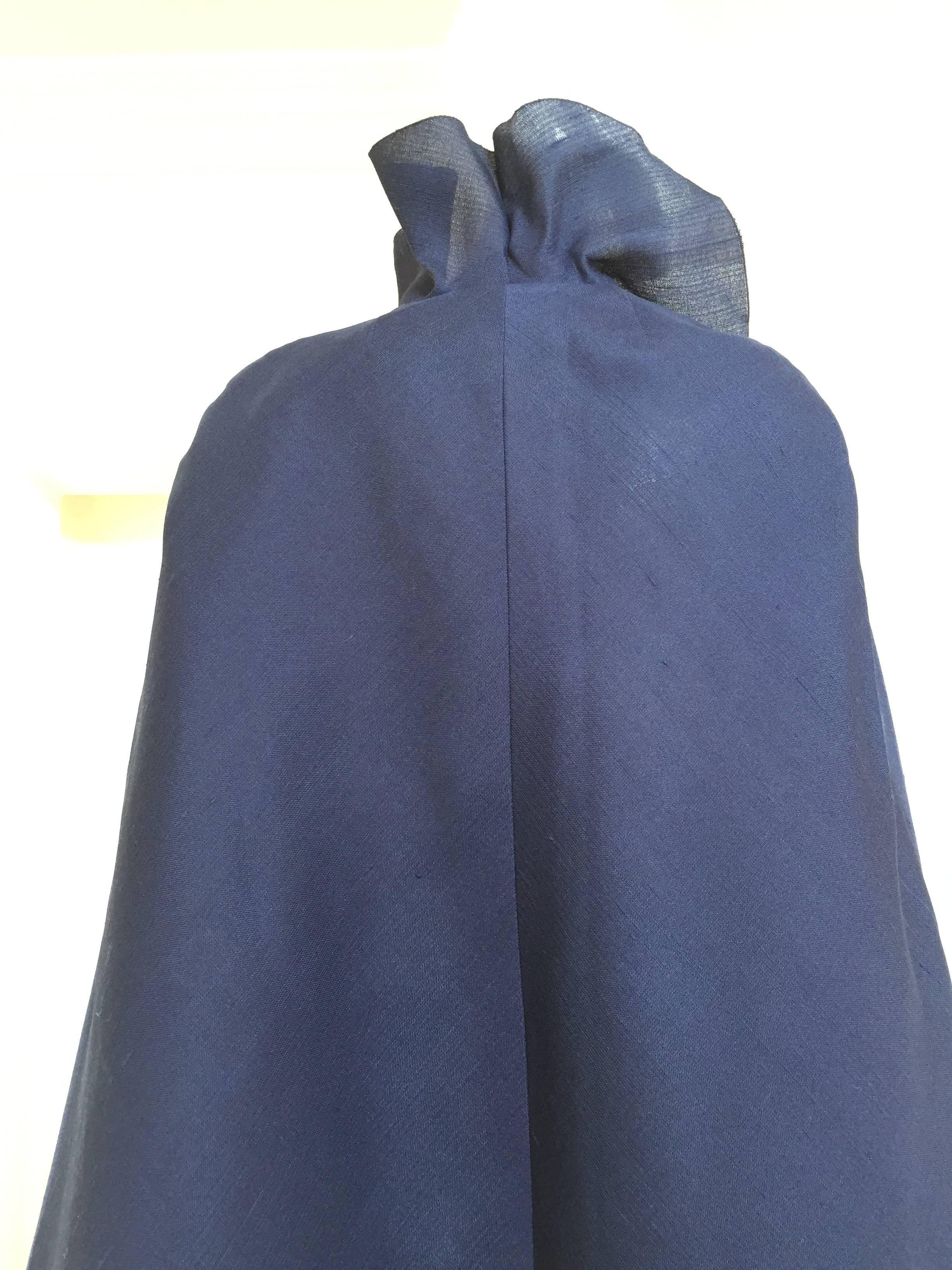 1970s Christian Dior couture navy silk linen cloak at 1stDibs