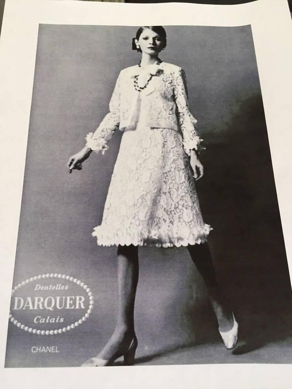 1960s CHANEL creme Darquer lace dress and jacket ensemble at 1stDibs ...