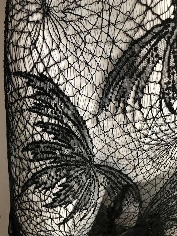 Black Lace Cobweb Gown with flutter sleeves, 1930s at 1stDibs | cobweb ...