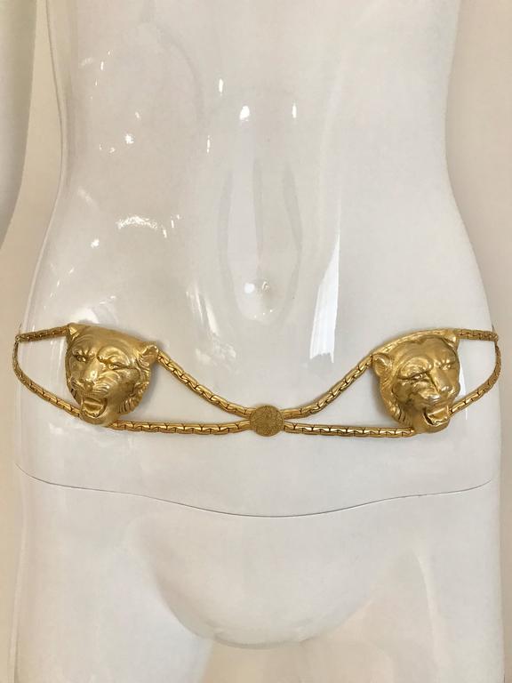 1970s Lion Buckles Chain Belt at 1stDibs | 70s chain belt, 1970s belt