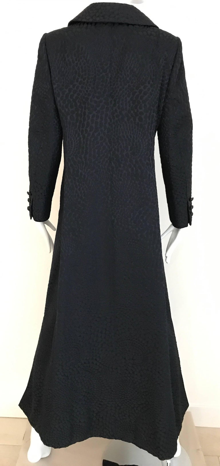1960s Black Cotton Jacquard Fitted Long Coat, 60s For Sale at 1stDibs ...