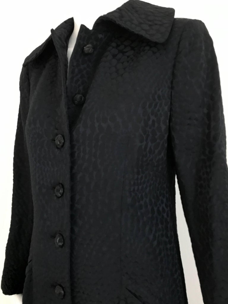 1960s Black Cotton Jacquard Fitted Long Coat, 60s For Sale at 1stDibs ...