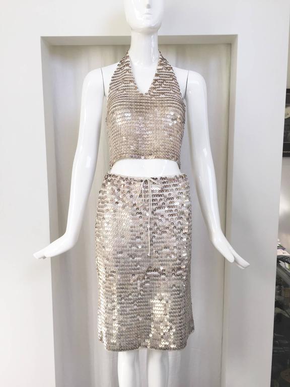 CHANEL spring 2000 halter top and skirt set at 1stDibs | chanel 2000 ...
