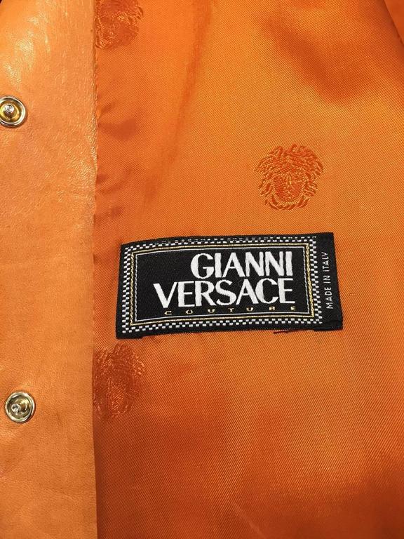 Vintage GIANNI VERSACE Soft Cashmere Wool Orange Jacket at 1stDibs