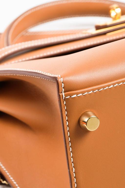 Hermes NIB Natural Tan Chamonix Leather Gold Tone Hardware Kelly 32cm ...