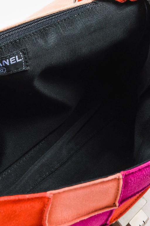 Chanel Pink Beige Suede Leather "Mademoiselle Patchwork Reissue" Flap ...