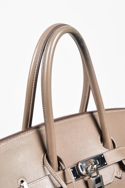 Hermes "Etoupe" Gray Taupe Swift Leather and Palladium Hardware 35 cm Birkin Bag For Sale at 1stDibs