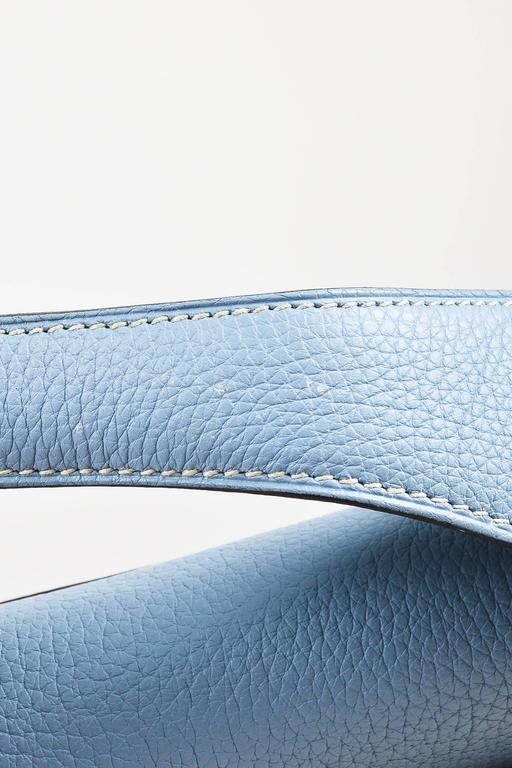 Hermes "Bleu Lin" Blue Togo Leather "Etribelt" Handbag For Sale at 1stDibs