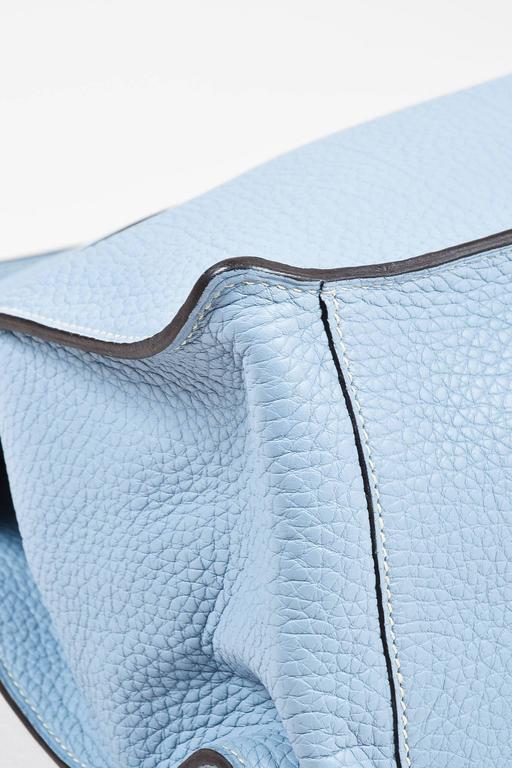 Hermes "Bleu Lin" Blue Togo Leather "Etribelt" Handbag For Sale at 1stDibs