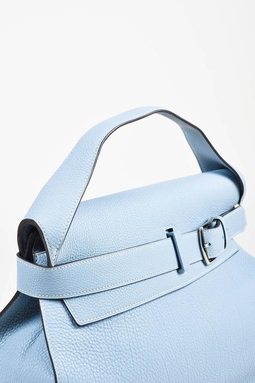 Hermes "Bleu Lin" Blue Togo Leather "Etribelt" Handbag For Sale at 1stDibs