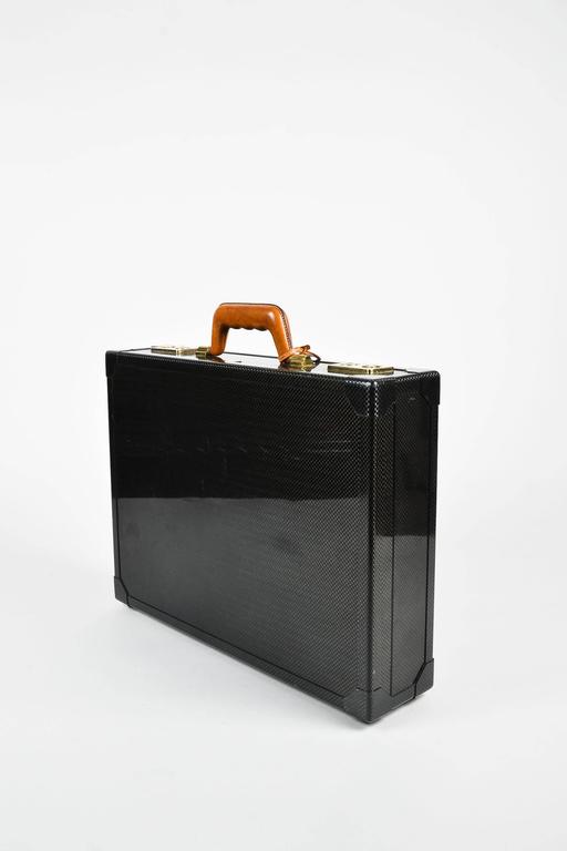 Hermes $16000 Graphite Carbon Fiber 18k Gold Plated "Attache" Briefcase ...