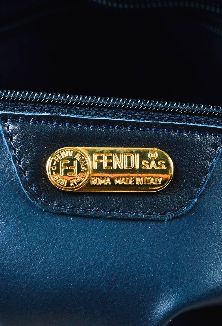 Vintage Fendi Navy Leather Quilted Gold Tone "Pasta" Shoulder Bag For Sale at 1stDibs | fendi ...