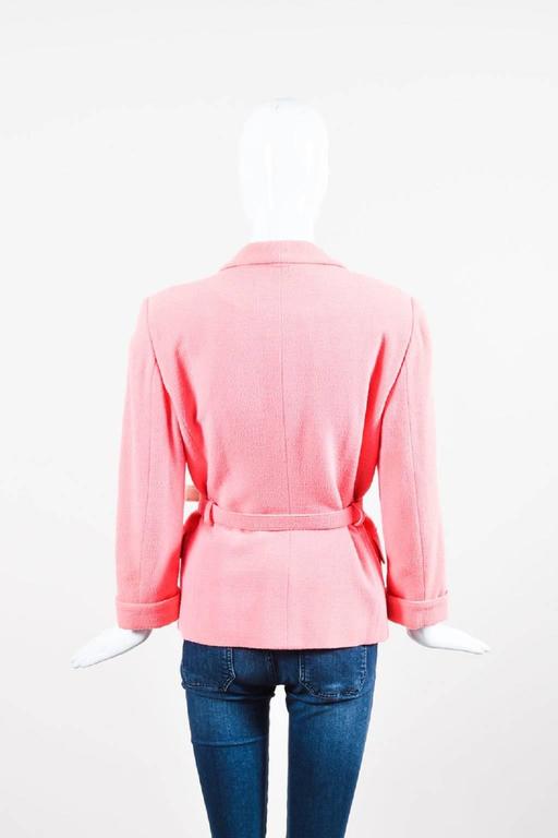 Moschino Couture Neon Pink Wool Boucle Belted Blazer Jacket at 1stDibs