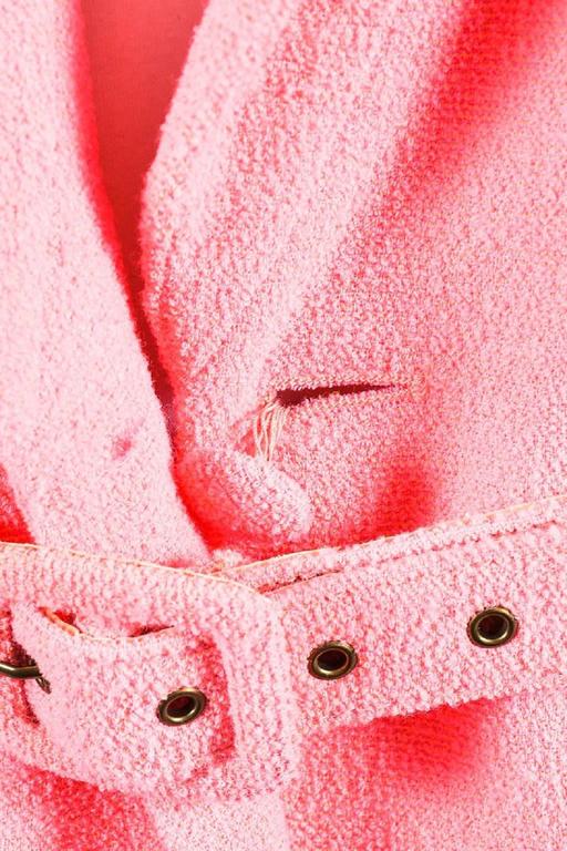 Moschino Couture Neon Pink Wool Boucle Belted Blazer Jacket at 1stDibs