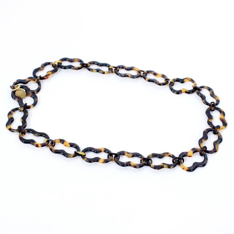 Prada Tortoise Link Necklace at 1stDibs | tortoise shell link necklace