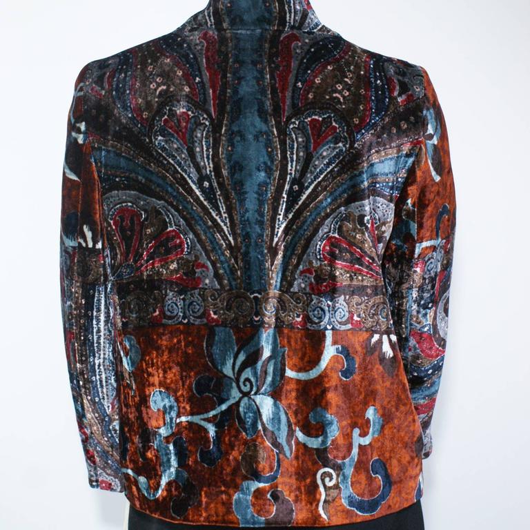 Etro Velvet Print Jacket For Sale at 1stDibs