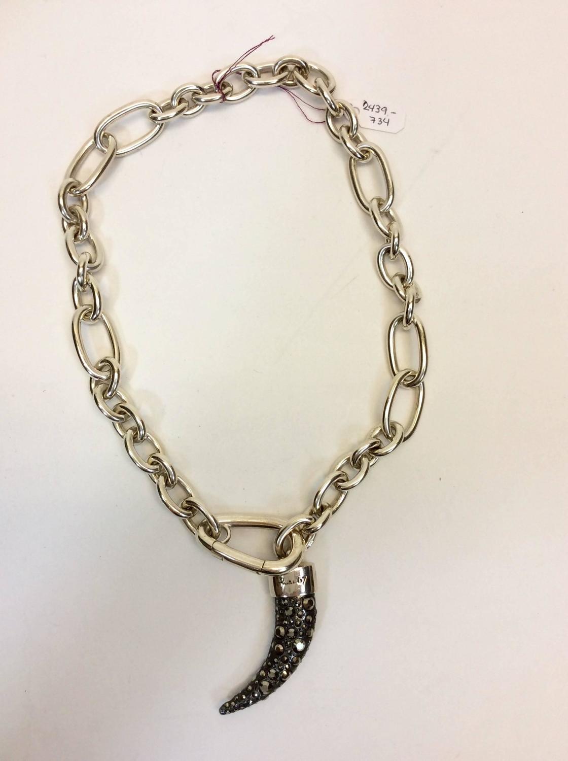Pomellato 67 Marcasite Horn pendant necklace For Sale at 1stdibs