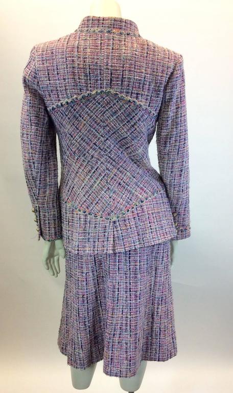 Chanel 2 Piece Pink Multi Colored Tweed Skirt Suit at 1stDibs | chanel ...
