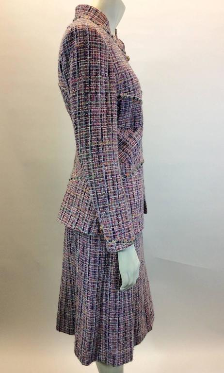 Chanel 2 Piece Pink Multi Colored Tweed Skirt Suit at 1stDibs | chanel ...