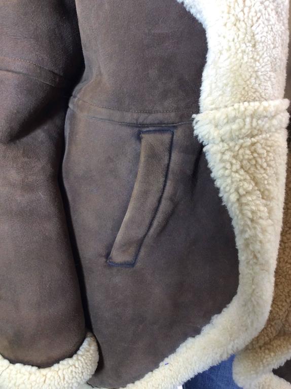 Hermes Deep Brown Mouton Shearling Waterfall Coat For Sale at 1stDibs ...