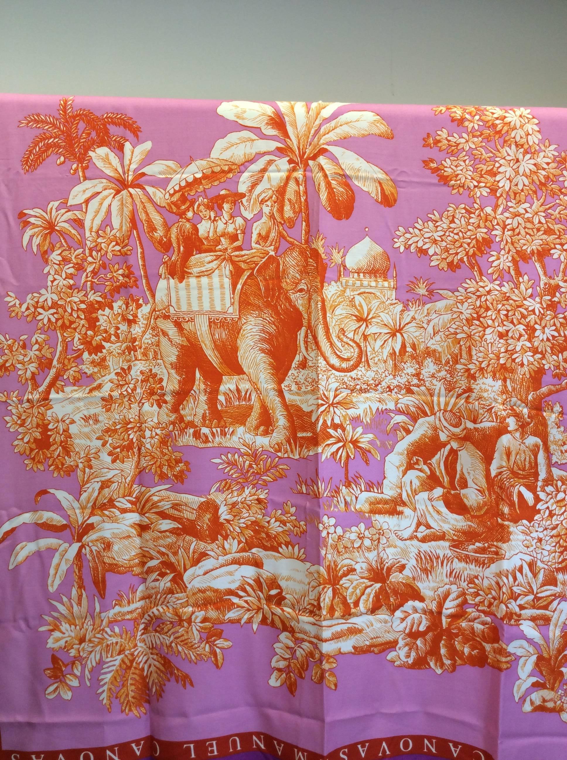Manuel Canovas Pink Silk Blend Elephant Shawl at 1stDibs