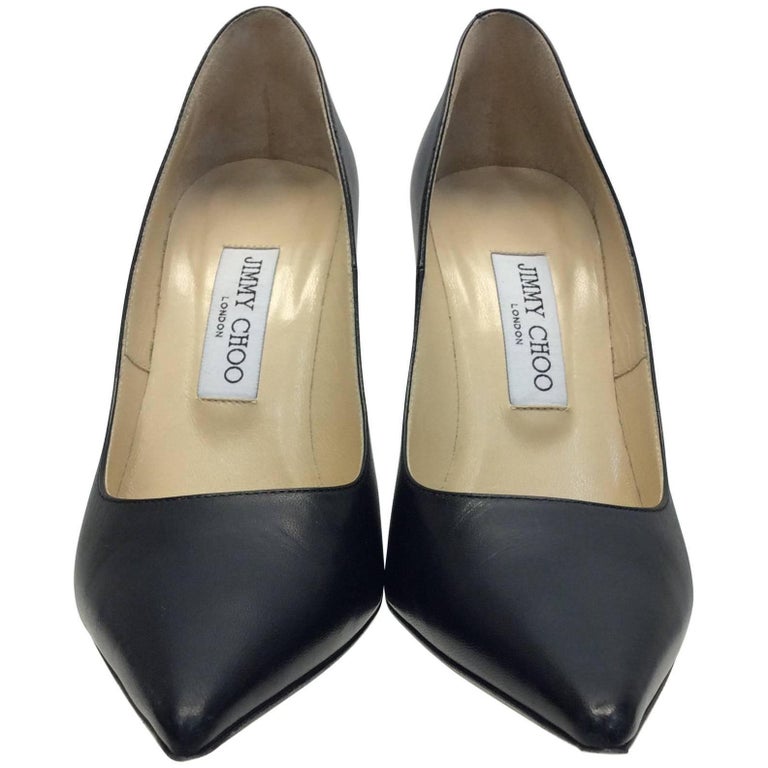 Jimmy Choo Black Leather Heels For Sale at 1stDibs