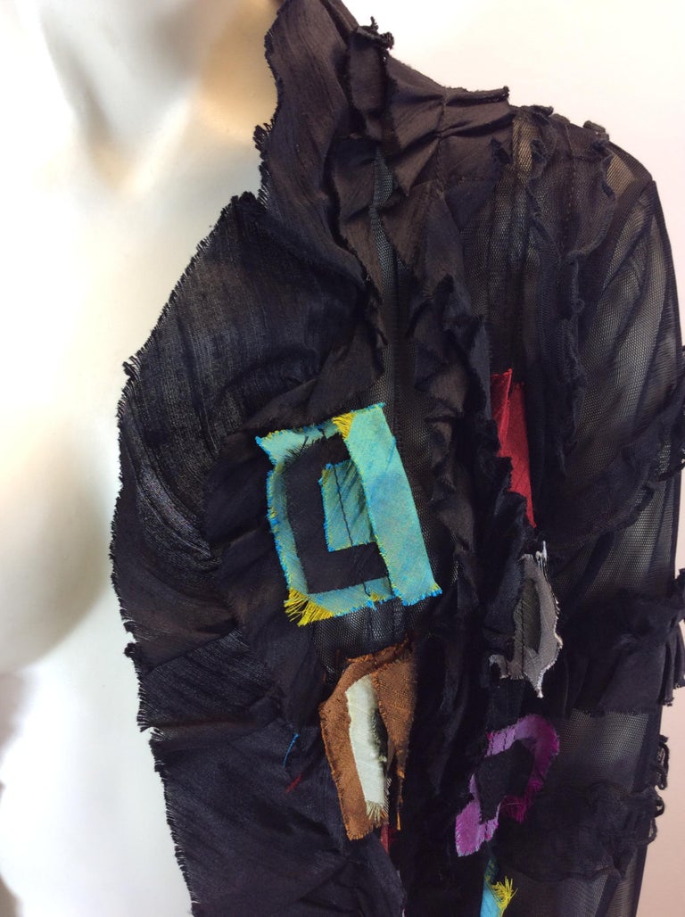 Lee Andersen Black Mesh Patch Silk Jacket For Sale at 1stDibs | lee ...