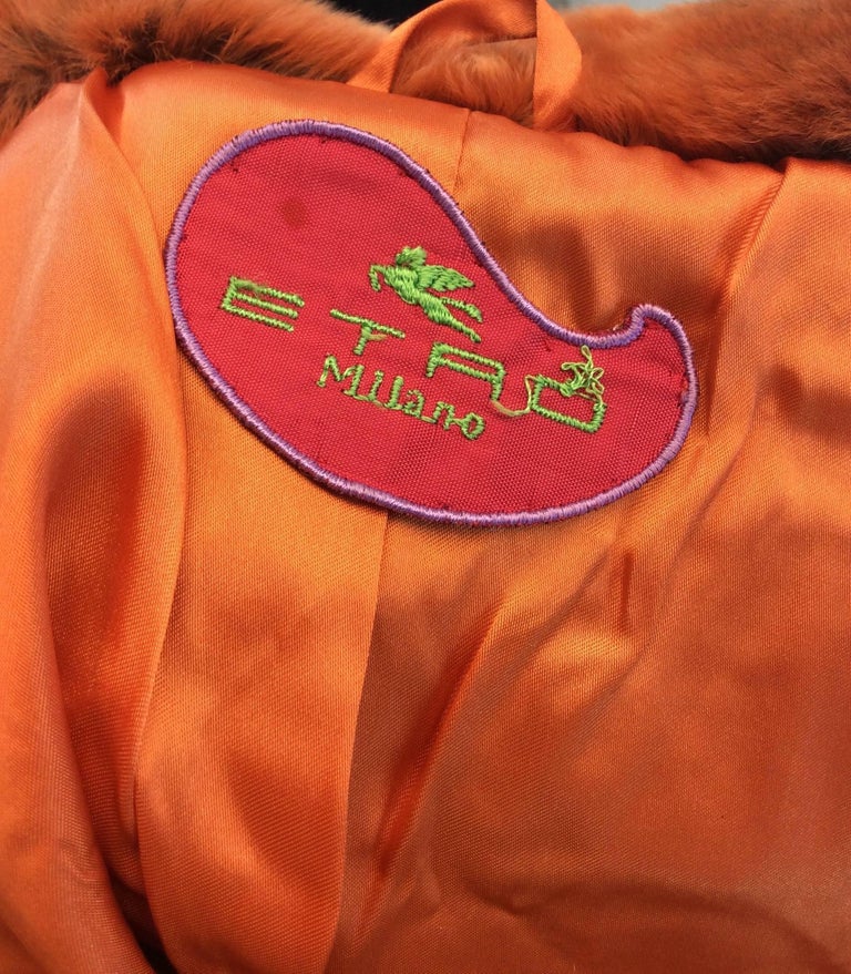 Etro Green and Burnt Sienna Persian Lamb with Mink Collar Coat at 1stDibs