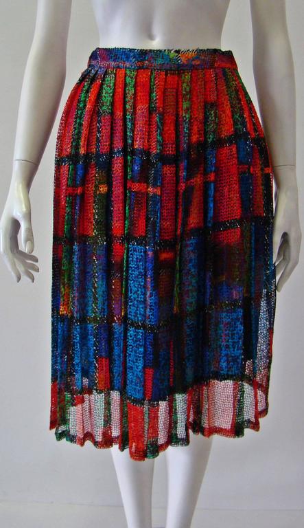 Atelier Versace Punk Pleated Net Skirt Spring 1994 For Sale at 1stDibs