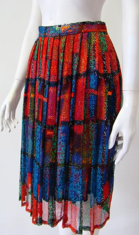 Atelier Versace Punk Pleated Net Skirt Spring 1994 For Sale at 1stDibs