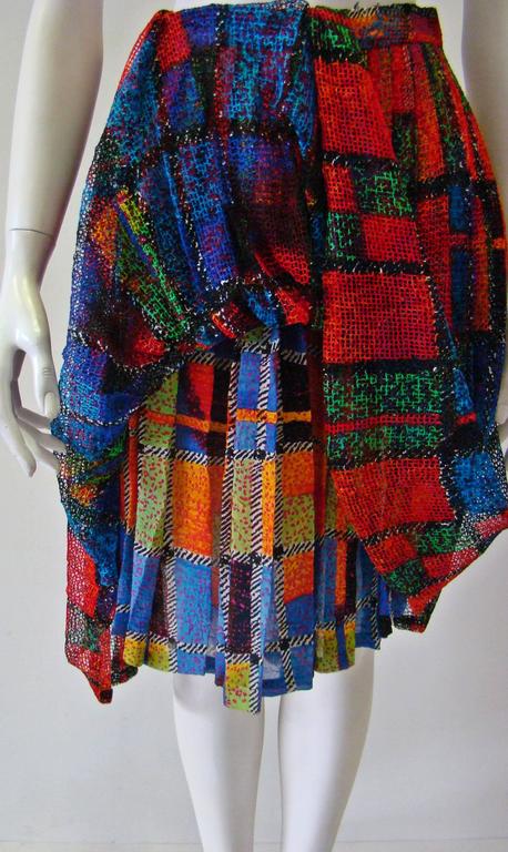 Atelier Versace Punk Pleated Net Skirt Spring 1994 For Sale at 1stDibs