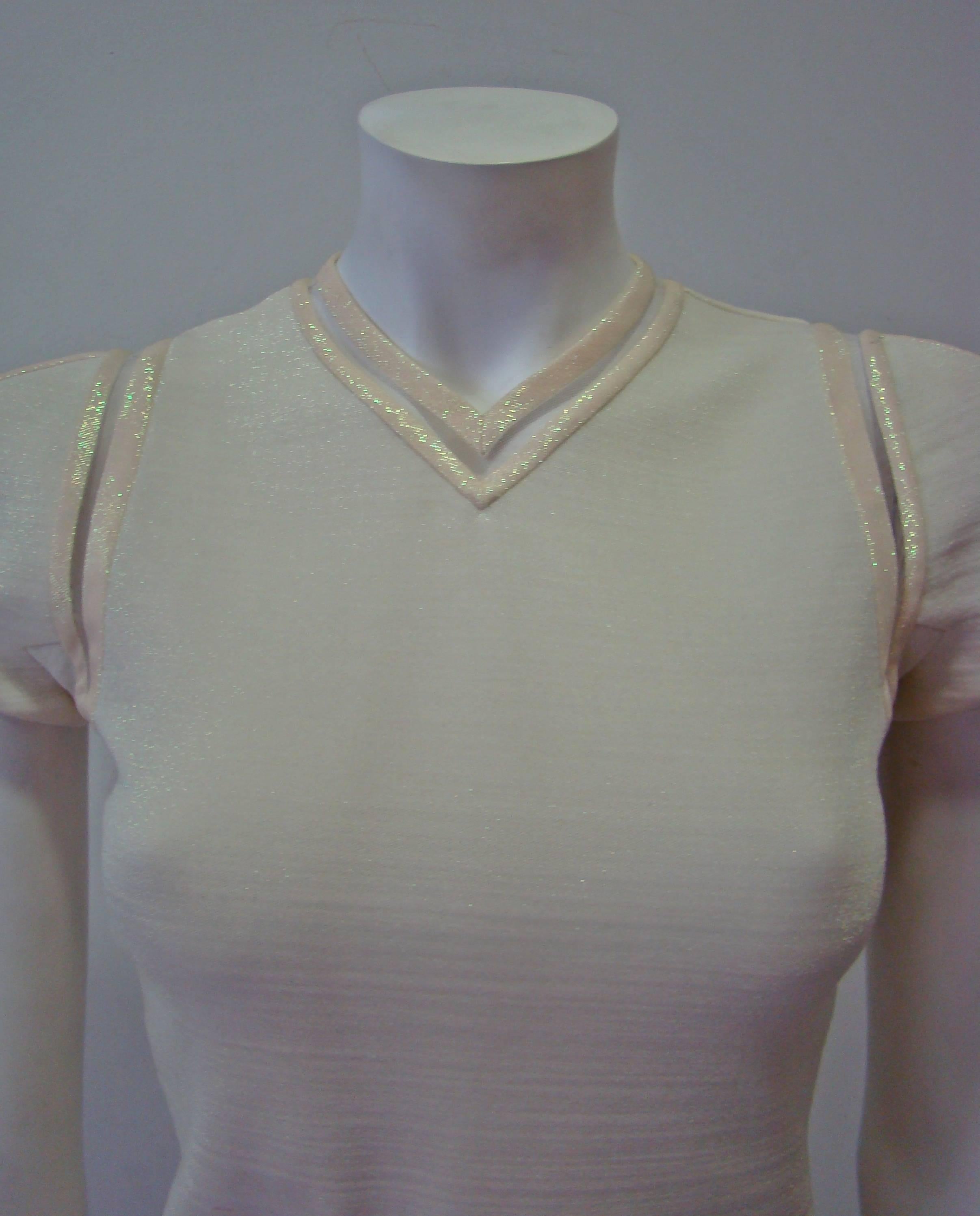Rare Atelier Versace Lurex Space Age Top Spring 1995 For Sale at 1stDibs