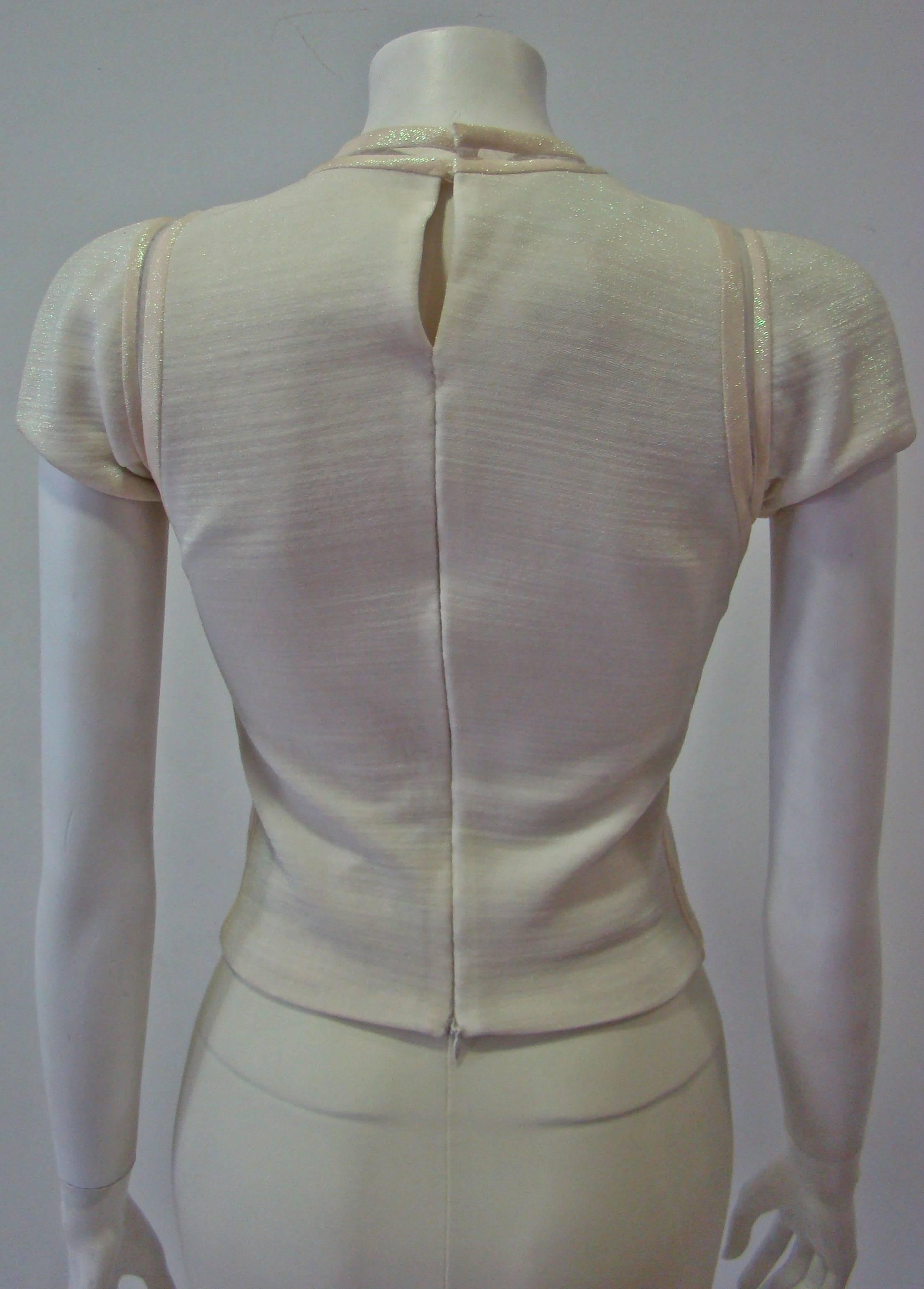 Rare Atelier Versace Lurex Space Age Top Spring 1995 For Sale at 1stDibs